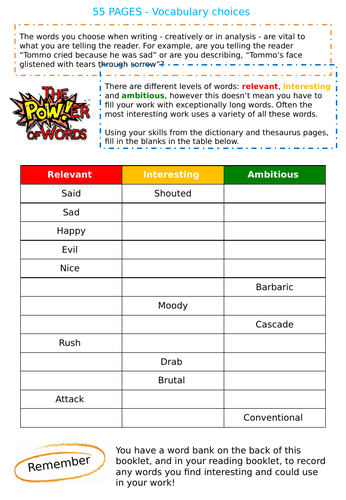 English Language Literacy Booklet 55 Pages | Teaching Resources