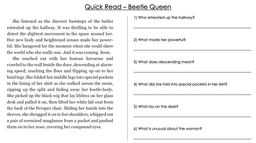 Fun Reading Passages For High School Quick Read Comprehension Tasks