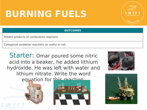 NEW KS3 ~ Year 7 ~ Burning Fuels | Teaching Resources
