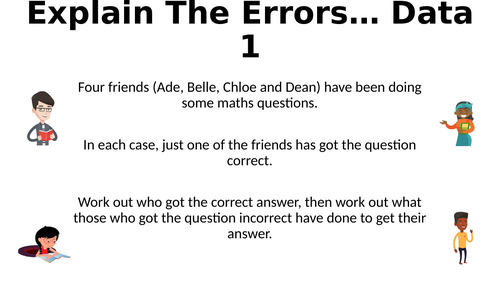 Explain The Errors - Data 1 | Teaching Resources