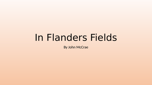 In Flanders Fields analysis KS2 | Teaching Resources