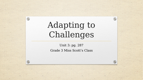 Adaptations: Wonders grade 3/ week 3 unit 4 | Teaching Resources