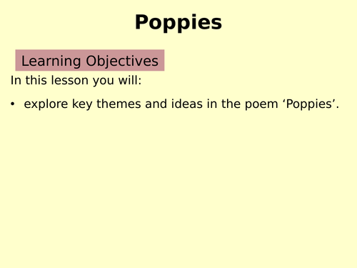 Poppies Poem by Jane Weir - Poetry Exploration | Teaching Resources
