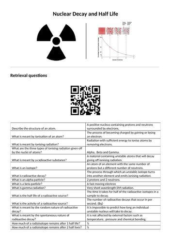 GCSE Radioactivity and Half-Life booklet | Teaching Resources GCSE Radioactivity and Half-Life booklet | Teaching Resources