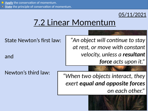 OCR AS level Physics: Linear Momentum | Teaching Resources