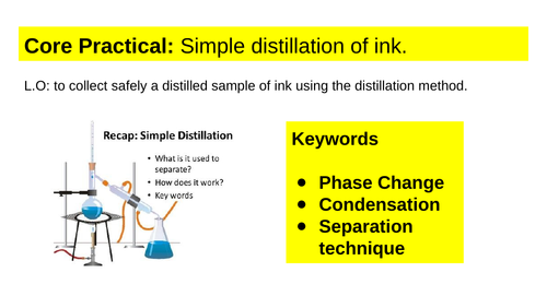 edexcel core practical distillation of ink gcse chemistry/combined ...