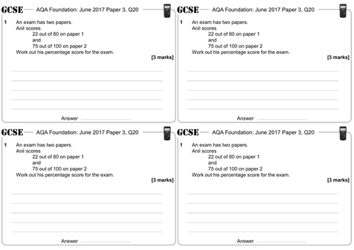 Percentage Problems: Calculator - GCSE Questions - Foundation - AQA ... Percentage Problems: Calculator - GCSE Questions - Foundation - AQA ...