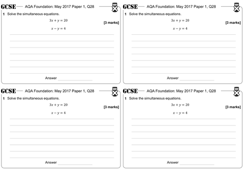 Solving Simultaneous Equations Using Elimination - GCSE Questions ... Solving Simultaneous Equations Using Elimination - GCSE Questions ...