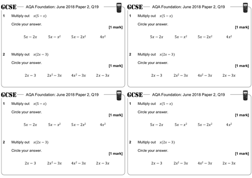 Expanding Single Brackets: With Indices - GCSE Questions - Foundation ... Expanding Single Brackets: With Indices - GCSE Questions - Foundation ...