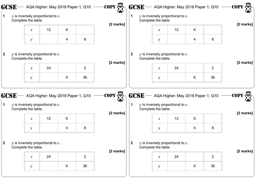 Direct & Inverse Proportion - GCSE Questions - Higher - AQA | Teaching ... Direct & Inverse Proportion - GCSE Questions - Higher - AQA | Teaching ...