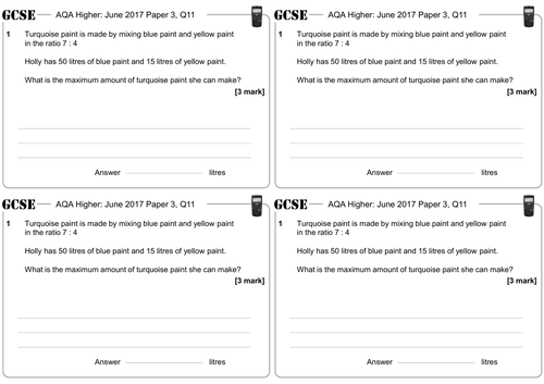 Ratios & Quantities - GCSE Questions - Higher - AQA | Teaching Resources Ratios & Quantities - GCSE Questions - Higher - AQA | Teaching Resources