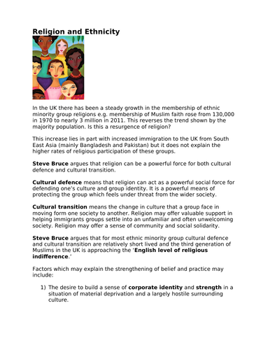 Religion and Ethnicity - Sociology | Teaching Resources
