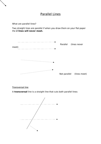 Parallel lines (9-1) | Teaching Resources
