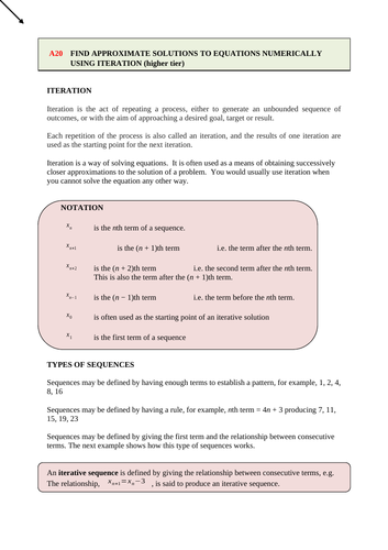 Iteration (Higher).docx | Teaching Resources