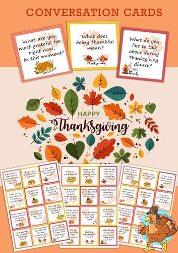 Thanksgiving Conversation Cards | Teaching Resources