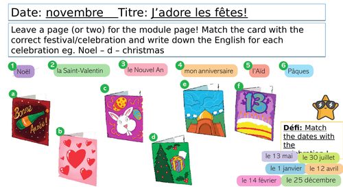 Dynamo 2 - Module 2 J'adore les fêtes! Point de départ | Teaching Resources