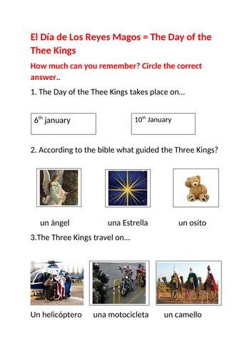 Quiz about El Día de Los Reyes Magos ( The Day of the Thee Kings) in ...