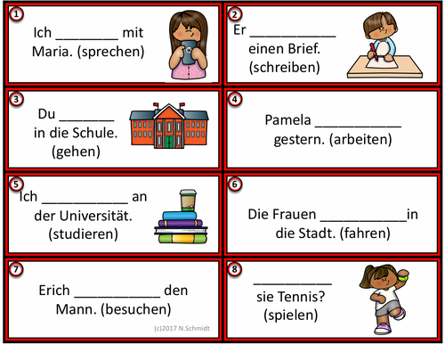 German Past Tense Task Cards: Imperfect / Imperfekt (Regular ...