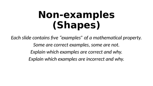 Non-Examples - Shapes (and Angles) - Reasoning Tasks | Teaching Resources Non-Examples - Shapes (and Angles) - Reasoning Tasks | Teaching Resources