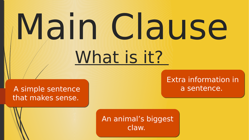 Main and subordinate clauses | Teaching Resources