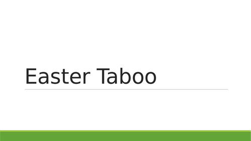 Easter Taboo Teaching Resources