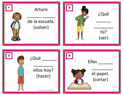 Spanish Present Perfect Task Cards: 24 Unique Verbs (Participio Pasado ...