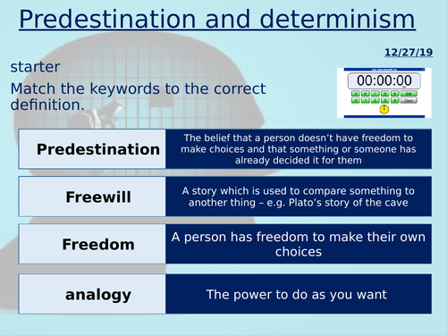 Lesson 6. Predestiniation and determinism | Teaching Resources