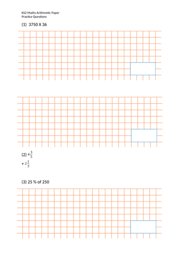 KS2 Arithmatic Paper - 30 Questions with Answers | Teaching Resources