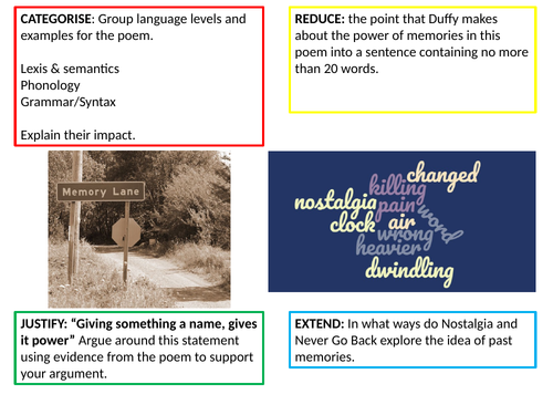 Carol Ann Duffy Mean Time Revision Resources | Teaching Resources