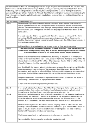 medium term plan teaching sequence story writing KS1 / lower KS2 ...