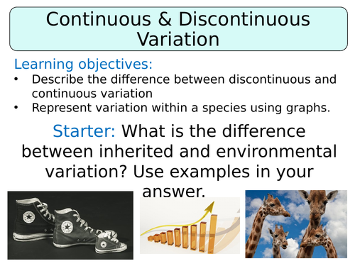 KS3 ~ Year 8 ~ Continuous and Discontinuous Variation | Teaching Resources