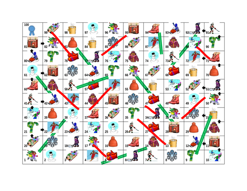 Winter Slides and Ladders Game | Teaching Resources