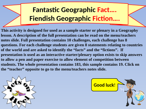 Sample Geographic Fact or Fiction | Teaching Resources