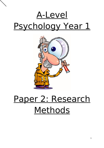 A-level Psychology Year 1 Research Methods workbook | Teaching Resources