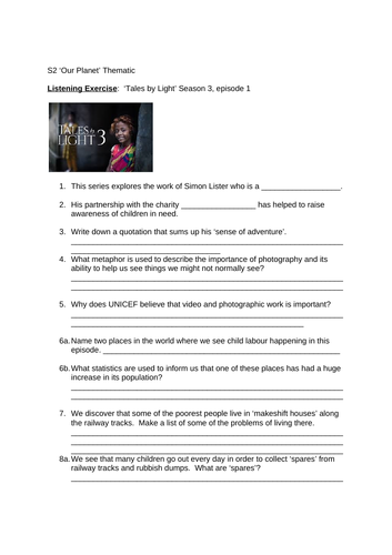 Listening and viewing exercise child labour | Teaching Resources