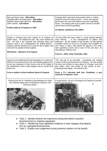 KS3 History America: Al Capone | Teaching Resources