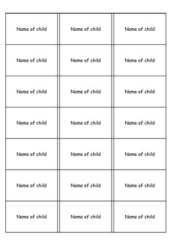 Blank Names Template | Teaching Resources