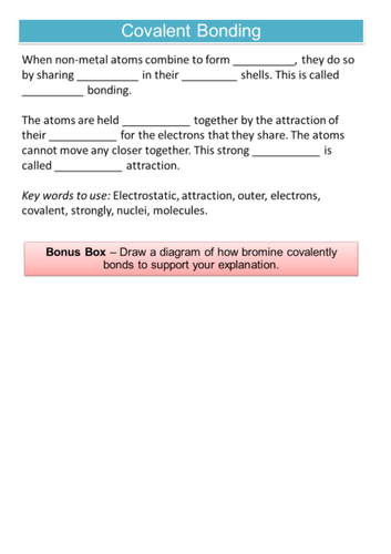 Covalent bonding | Teaching Resources
