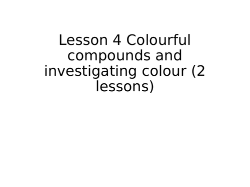 Coloured compounds A Level Chemistry | Teaching Resources