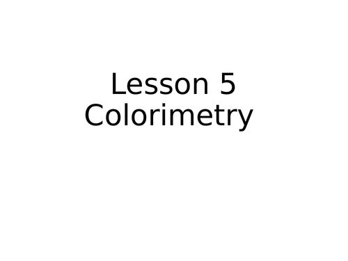 Colorimetry - A Level Chemistry | Teaching Resources