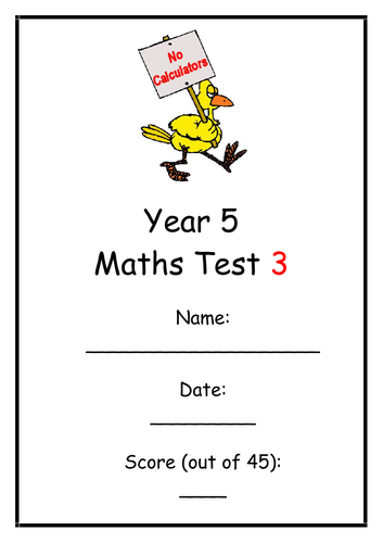Year 5 Math Test 3 | Teaching Resources