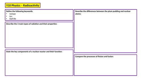 KS4 Physics Revision Mat - Radioactivity | Teaching Resources