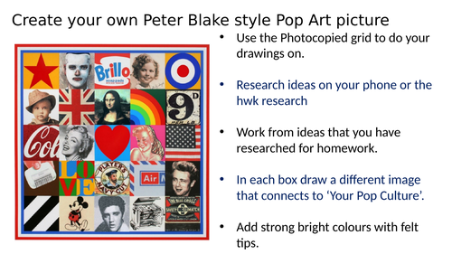 Peter Blake style Pop Art picture | Teaching Resources