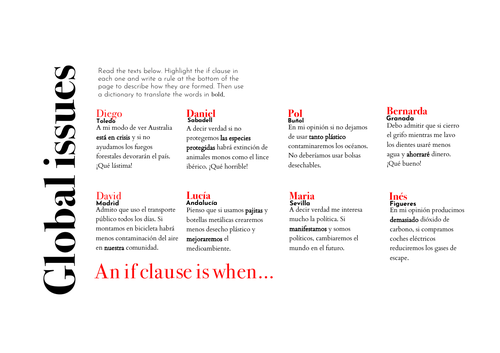 Global issues and if clauses | Teaching Resources