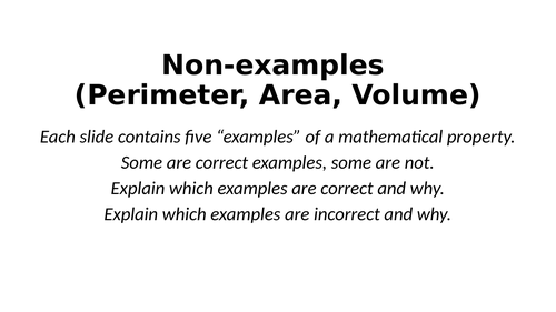 Non-Examples - Perimeter, Area, Volume - Reasoning Tasks | Teaching ... Non-Examples - Perimeter, Area, Volume - Reasoning Tasks | Teaching ...