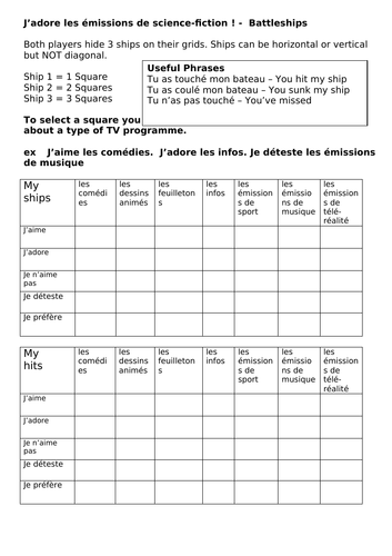 Dynamo 2 simple TV opinions battleships | Teaching Resources