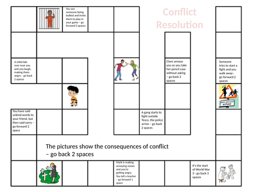 Board Game Template - Conflict Resolution | Teaching Resources Board Game Template - Conflict Resolution | Teaching Resources
