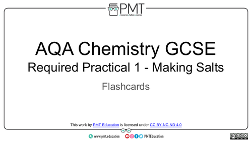 AQA GCSE Chemistry Practical Flashcards | Teaching Resources