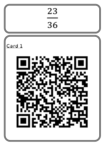 QR code treasure hunt Adding and subtracting fractions with different ...