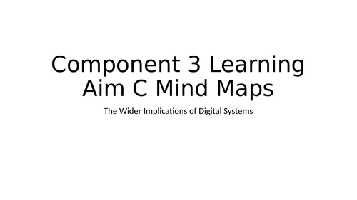 BTEC DIT Component 3 Learning Aim C Mind Maps | Teaching Resources